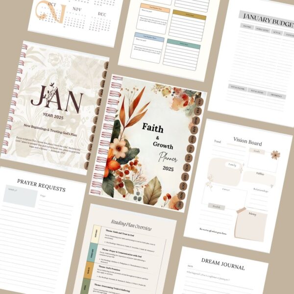Faith & Growth Digital Planner (Hyperlinked) | Rooted & Radiant