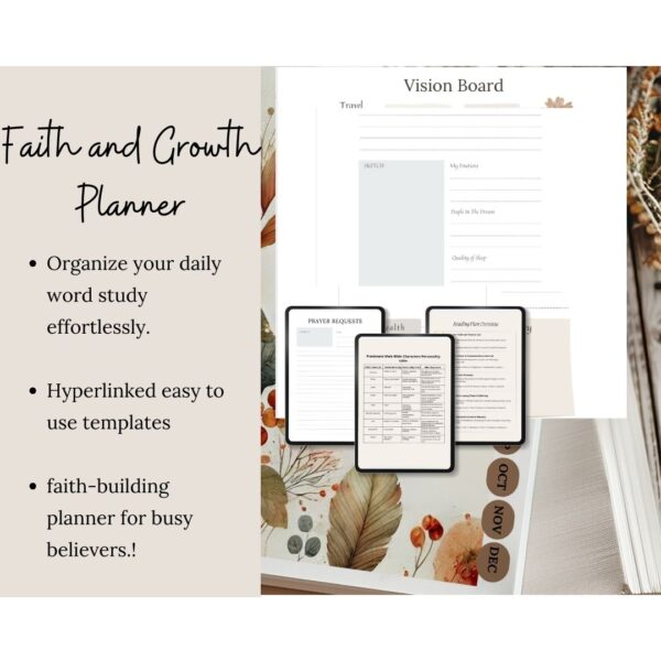 Faith & Growth Digital Planner (Hyperlinked) | Rooted & Radiant